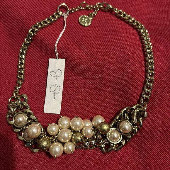 Jessica Simpson | Jewelry | New Designer Goldpearl Necklace | Poshmark